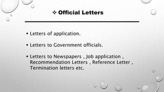 letters writing | PPTX