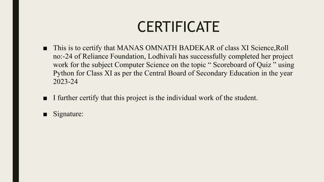 Presentation.pptx Computer Science Investigatory Project | PPT