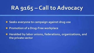 RA 9165 COMPREHENSIVE DANGEROUS DRUGS ACT OF 2002.pptx | Substance ...