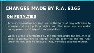 RA 9165 COMPREHENSIVE DANGEROUS DRUGS ACT OF 2002.pptx | Substance Abuse | Diseases and Conditions