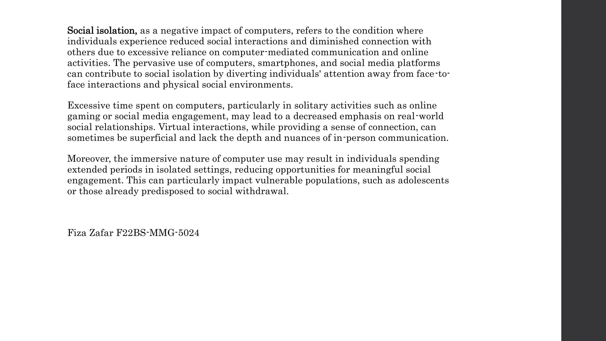 Presentation.positive and negative impacts of computer | PPTX