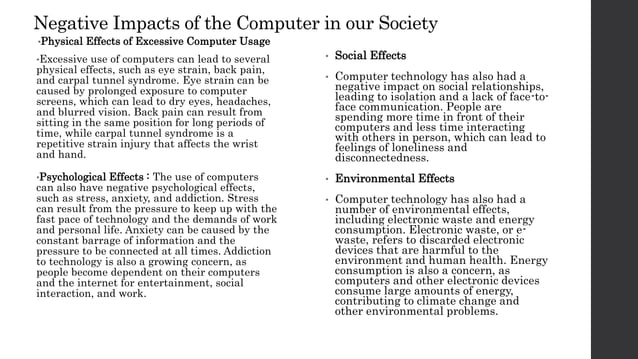 Presentation.positive and negative impacts of computer | PPTX ...