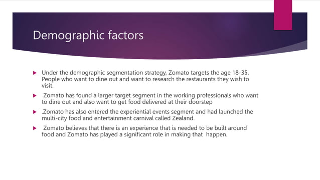 Presentation.pptx on market segmentation zomato | PPT