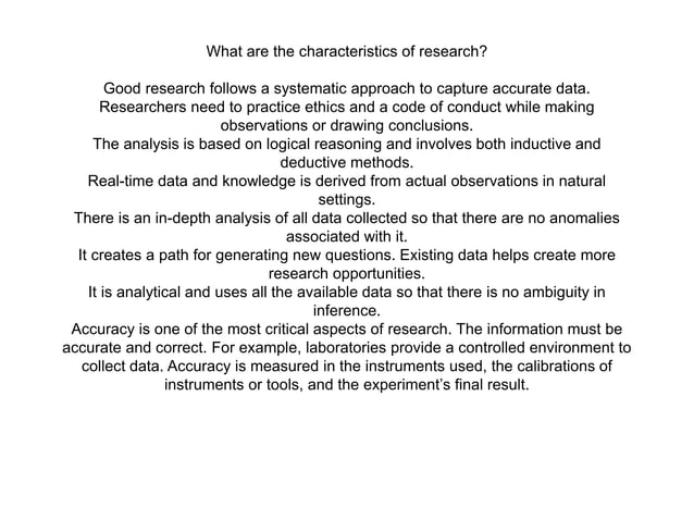 What are the characteristics of research Presentation.pptx