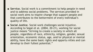 Social Work definition and presentations | PPTX