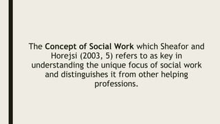 Social Work definition and presentations | PPTX