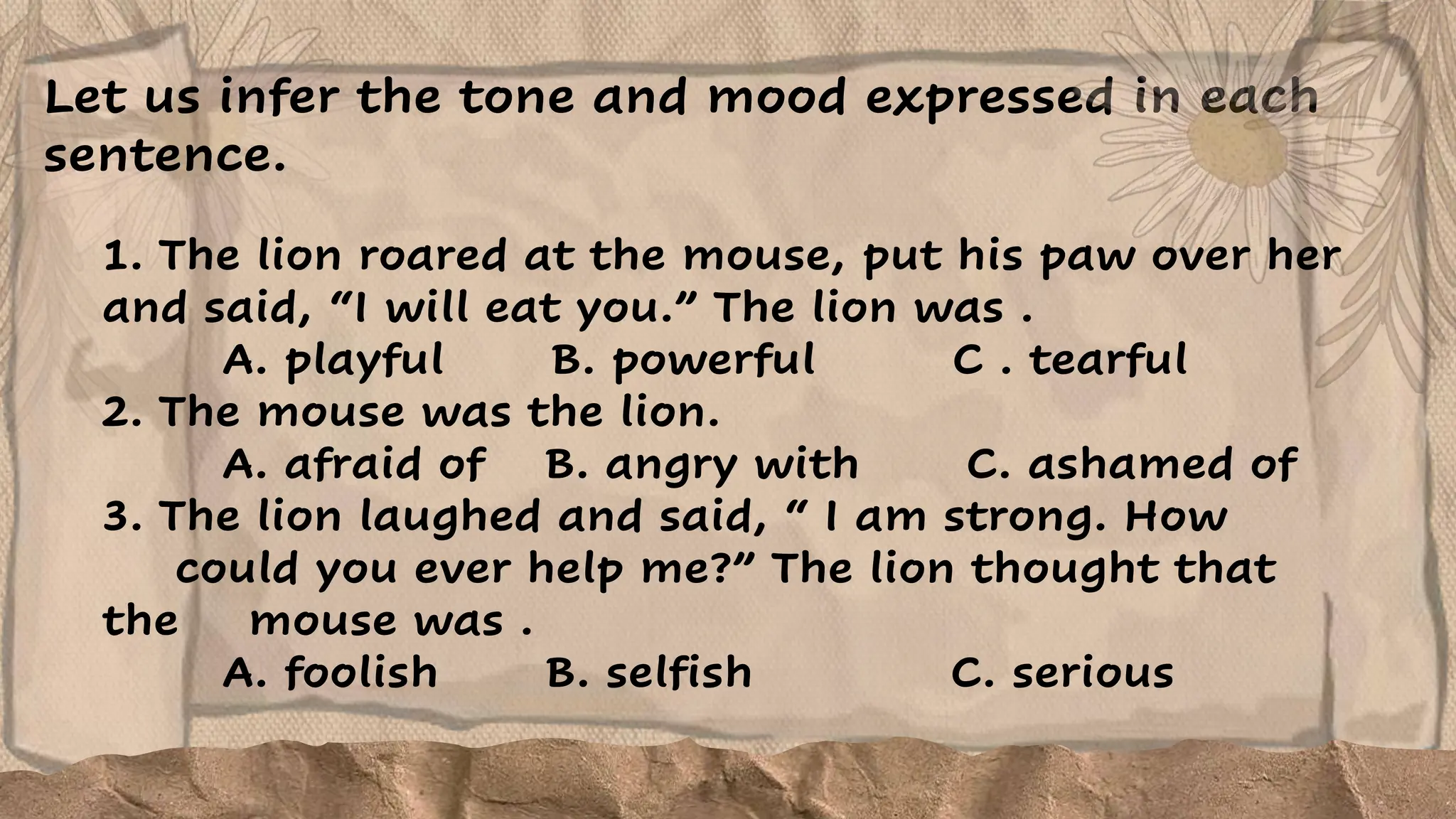 Presentation.pptx-Inferring the speaker's tone, mood and purpose | PPTX