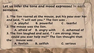 Presentation.pptx-Inferring the speaker's tone, mood and purpose | PPTX