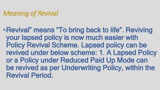 Presentation.pptx Revival of a Insurance | PPT