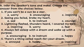 Presentation.pptx inferring speakers tone, mode and purpose part 2 | PPTX