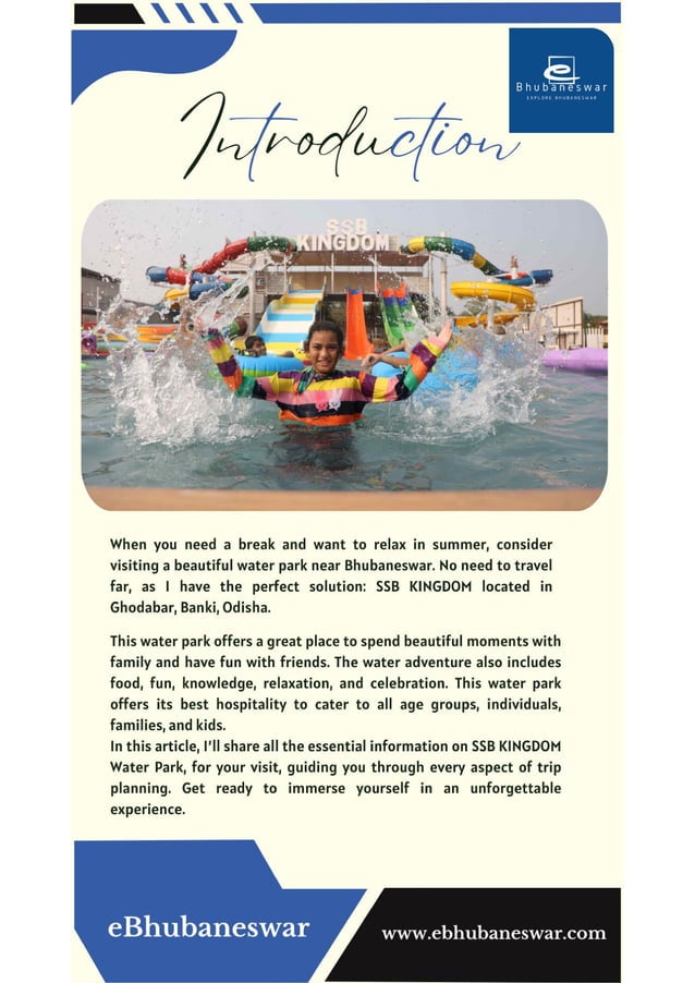 SSB KINGDOM Water Park, Anshupa- Location | PDF
