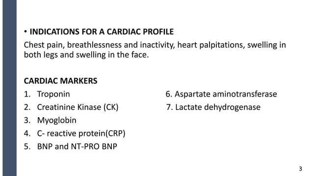 Cardiac Profile Biochemistry Test - Presentation.pptx | Heart and ...