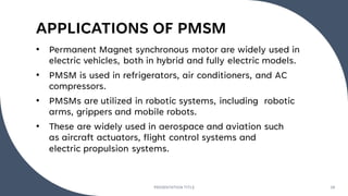 Permanent magnet synchronous motor and its working | PDF