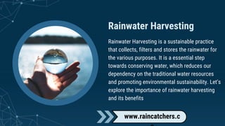 rainwater harvesting a sustainable solution | PPTX