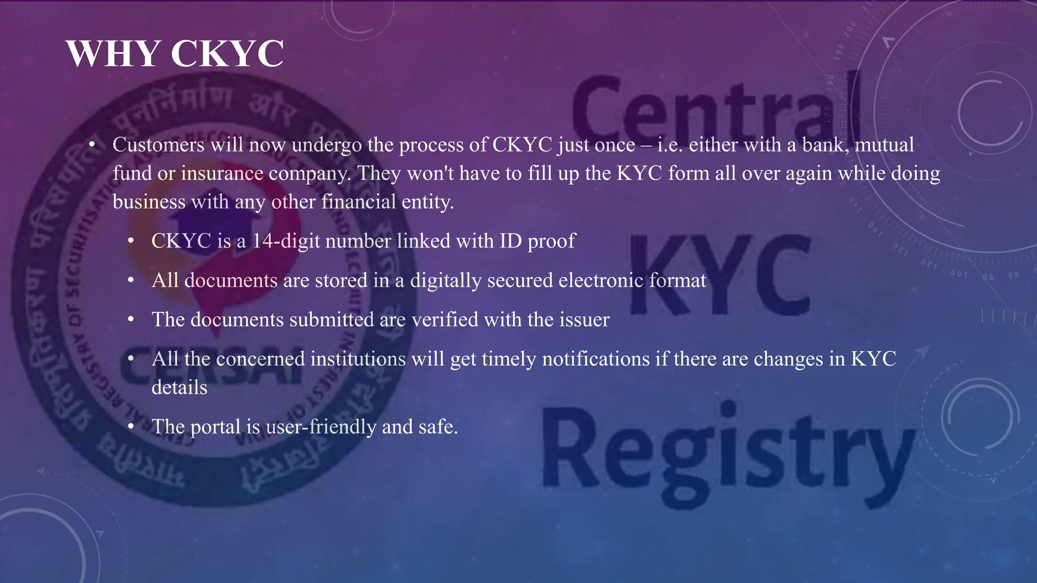 CKYC========== Central Know your customer | PPTX