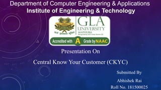 CKYC========== Central Know your customer | PPTX