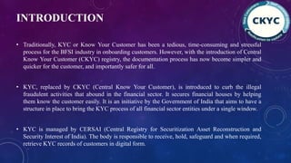 CKYC========== Central Know your customer | PPTX