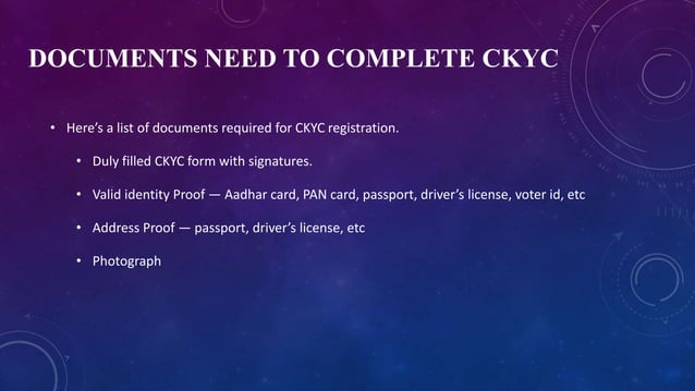 CKYC========== Central Know your customer | PPTX