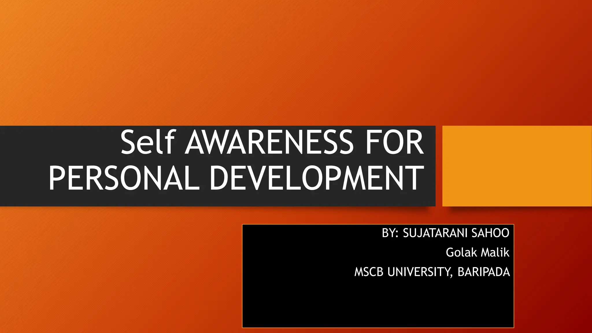 Self AWARENESS FOR PERSONAL DEVELOPMENTPresentation.pptx