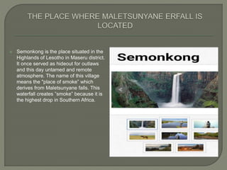 TOURISM ATTRACTIONS IN LESOTHO KATSE DAM | PPTX