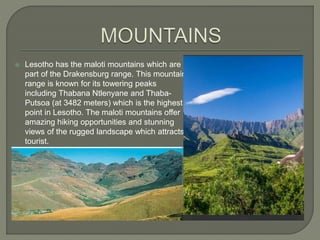 TOURISM ATTRACTIONS IN LESOTHO KATSE DAM | PPTX | Africa Travel ...