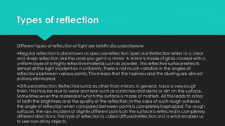 Presentation.pdf refleection, refraction and diffraction of light | PDF