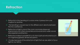 Presentation.pdf refleection, refraction and diffraction of light | PDF