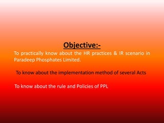 phosphate company ir and hr secnario presentation | PPT