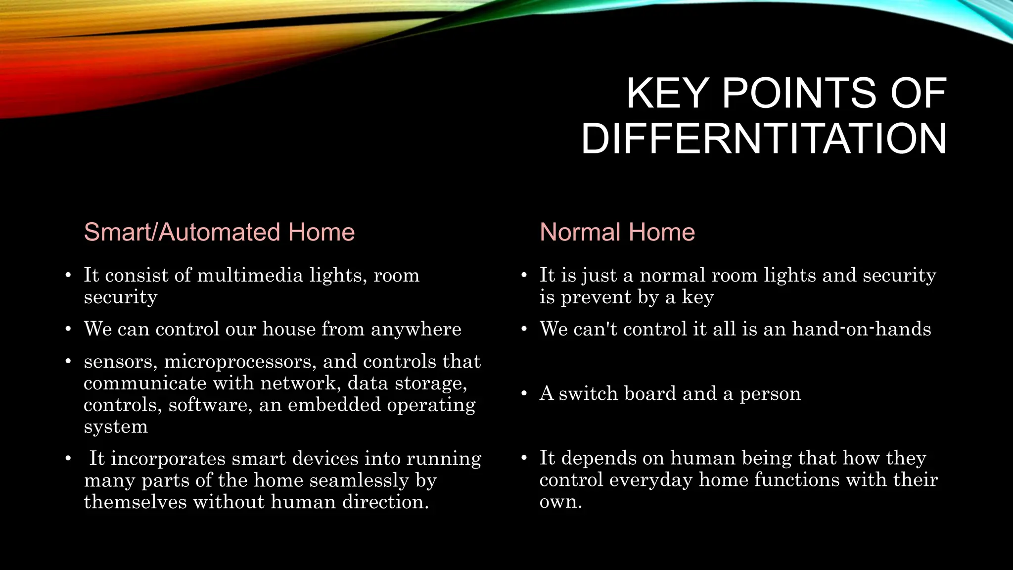 Difference Between Normal & Smart/Automated Home | PPTX