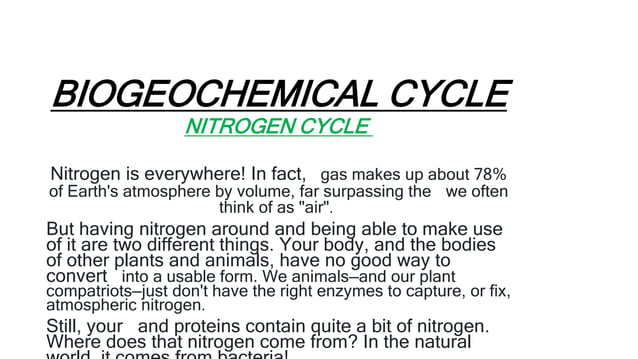 Biogeochemical cycle human development of environment | PPT