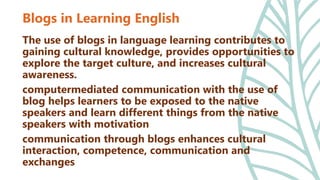 Blog Google Doc in Learning English language | PPT