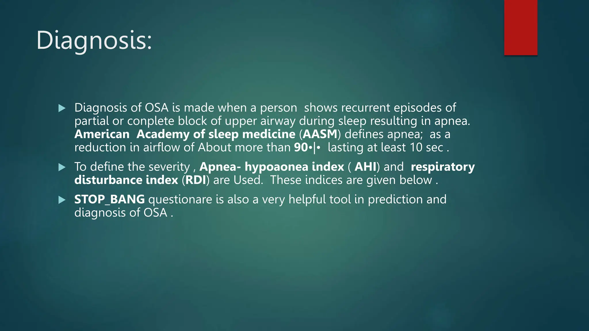 Obstructive sleep apnea (OSA) and Obesity hypoventilation syndrome (OHS ...