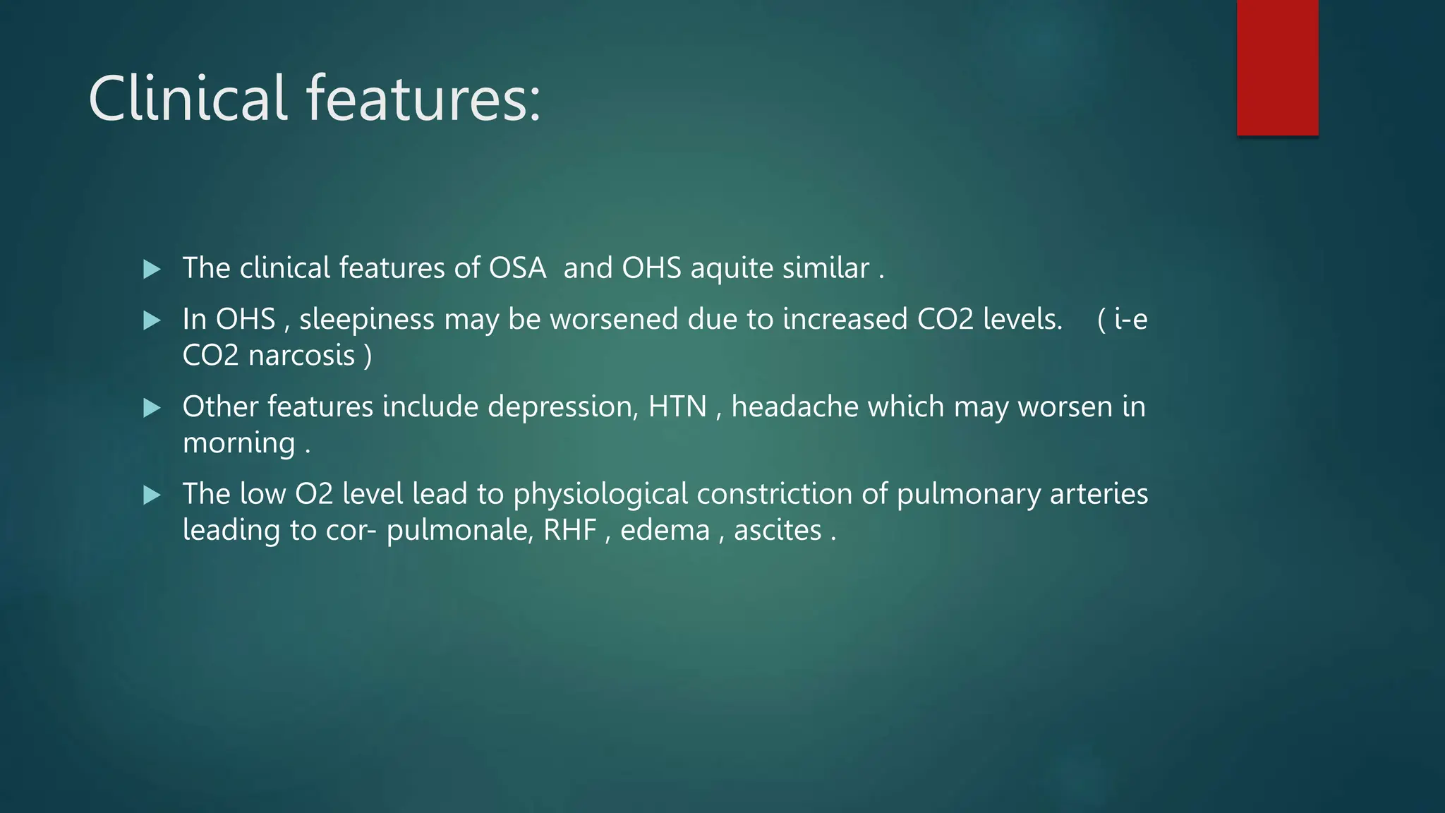 Obstructive sleep apnea (OSA) and Obesity hypoventilation syndrome (OHS ...
