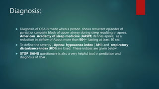 Obstructive sleep apnea (OSA) and Obesity hypoventilation syndrome (OHS ...