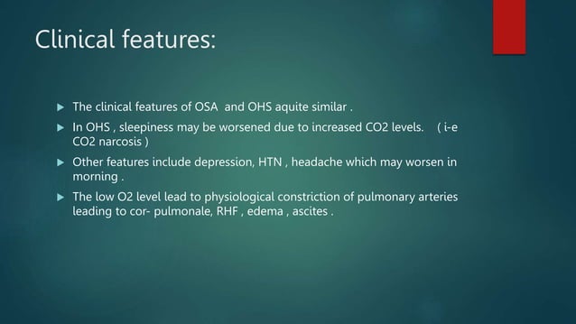 Obstructive sleep apnea (OSA) and Obesity hypoventilation syndrome (OHS) | PPTX | Lung and ...