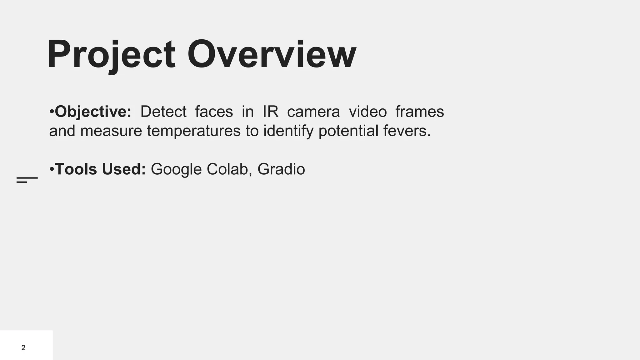 Fever Detection using IR Camera using Machine Learning | PPT