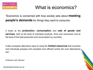 Why study economics? Awareness of economics | PPT