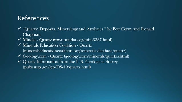 Quartz characterization, properties, applications. | PDF
