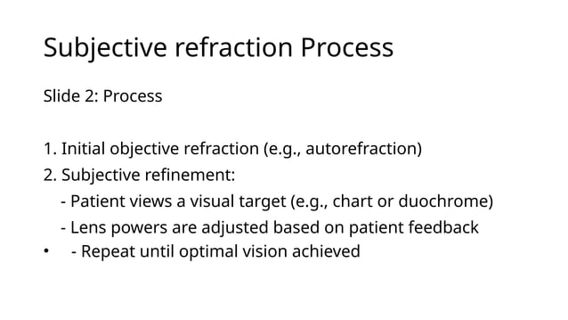 Subjective refraction a clinical guide for beginners | PPTX | Eye and Vision Conditions ...