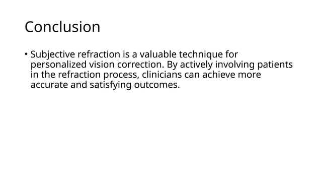 Subjective refraction a clinical guide for beginners | PPTX | Eye and ...
