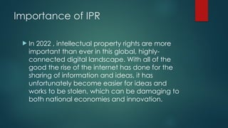 Importance of Intellectual Property law.pptx | Business | Business and ...