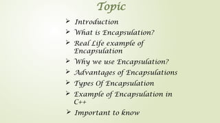Presentation related to Encapsulation and OOPs | PPT