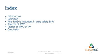 Impact of Real-World Data on Drug Safety and Pharmacovigilance | PDF