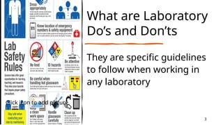 Do’s and Don’ts in the laboratory: a presentation | PPTX
