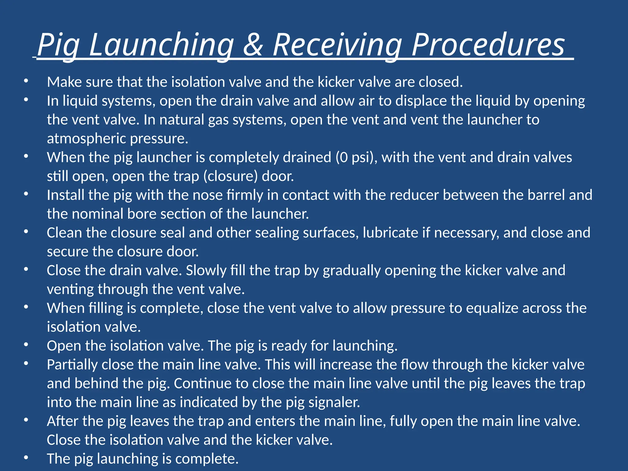 Presentation on Pipeline Pigging and Pig Trap | PPTX