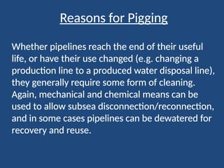 Presentation on Pipeline Pigging and Pig Trap | PPTX