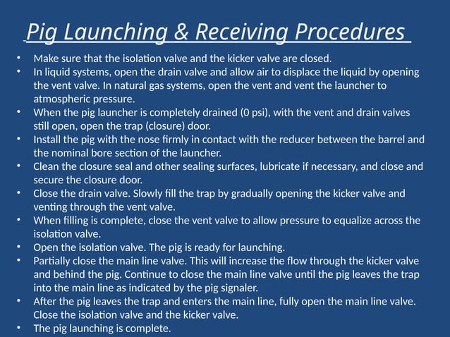 Presentation on Pipeline Pigging and Pig Trap | PPTX