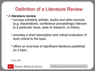 PRESENTATION ON HOW TO WRITE A LITERATURE REVIEW.ppt