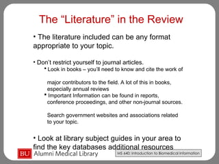 PRESENTATION ON HOW TO WRITE A LITERATURE REVIEW.ppt