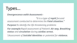 Introduction of health assessment in nursing | PPTX